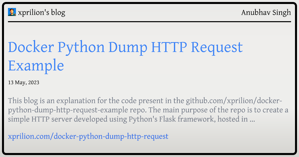 Docker Python Dump Request Example Xprilions Blog